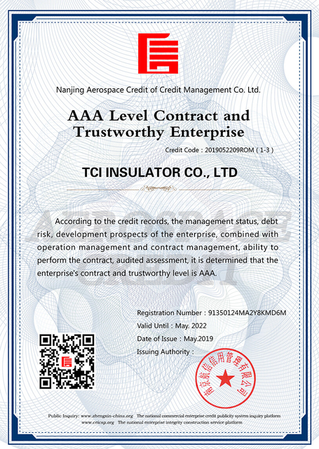 Certificate - INSULATOR MANUFACTURERS-TCI INSULATOR.,CO.LTD